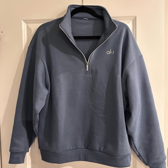 ALO Yoga | Tops | Alo Yoga 4 Zip Sweater In Bluestone M | Poshmark
